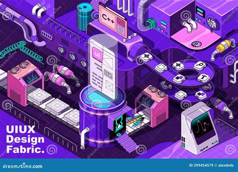 Ui Ux Design Web Concept In D Isometric Design Vector Illustration