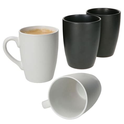 Mambocat Becher 4x Nero Bianco Kaffeebecher Weiß Schwarz 280 300ml Mit