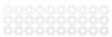 Fractions Pie Divided For Math Circle Pie Vector Image