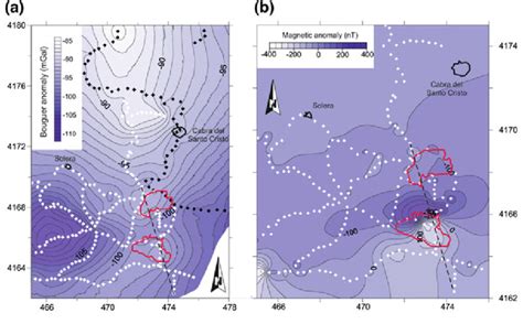 Bouguer Anomaly Map A And Total Field Magnetic Anomaly Map B White Download Scientific