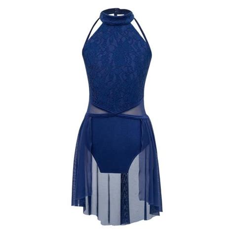 Inlzdz Enfant Fille Justaucorps Danse Classique Asymétrique Robe Danse
