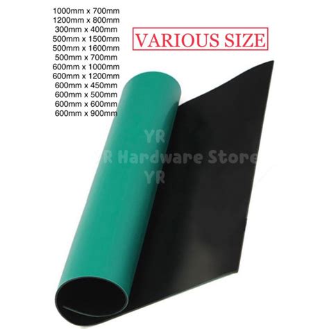 Esd Rubber Mat 2mm Green Black Anti Static Dissipative Table Top Floor