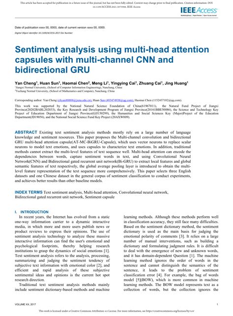 Pdf Sentiment Analysis Using Multi Head Attention Capsules With Multi