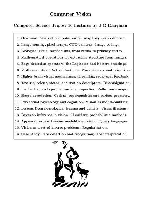 Computer Vision Lecture Notes Image Processing Computer Vision Computer Science Tripos 16