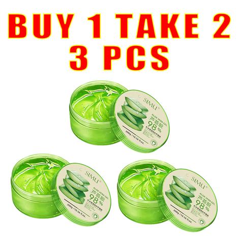 【genuine】buy 1 Take 1 Aloe Vera Gel Summer Girls Aloe Vera Soothing Gel Moisturizing Aloe Mask