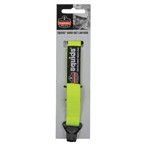 Hard Hat Lanyard W Clamp Elastic Lime