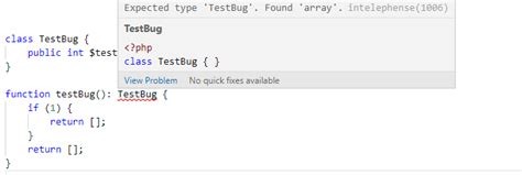 return types not checked · issue 1976 · bmewburn vscode intelephense