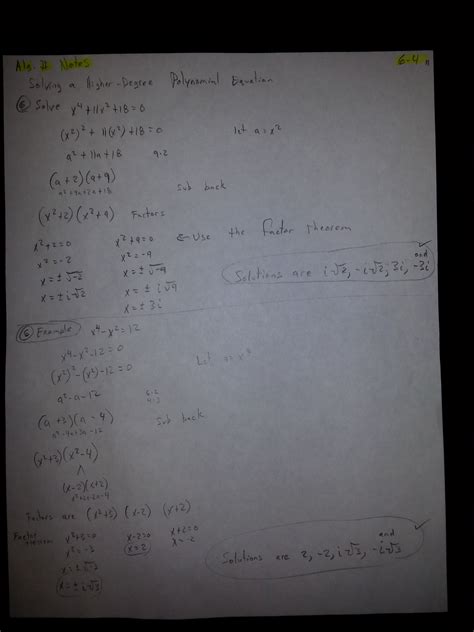 Higher Order Polynomials Mr Samuels Secondary Mathematics