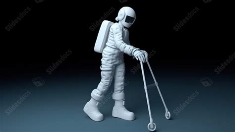 Disabled Astronaut Relies On Wheelchair And Crutches In 3d Rendered