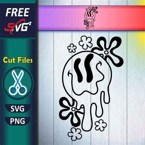 Drippy Smiley SVG Free Emoji For Cricut Free SVG Files