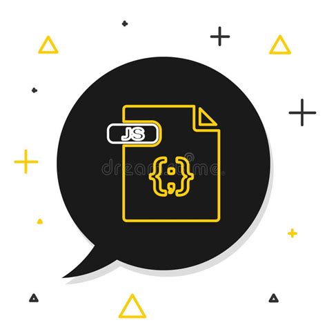 Line Js File Document Download Js Button Icon Isolated On White