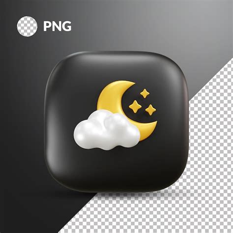 구름과 달 날씨 3d 그림 프리미엄 Psd 파일