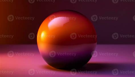 Levitating Sphere With Abstract Reflections And Glow Generated By Ai