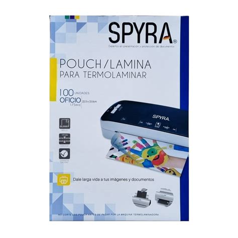 LAMINA TERMOLAMINAR 175MIC 100HJ OFICIO SPYRA Arte Sano Libreria