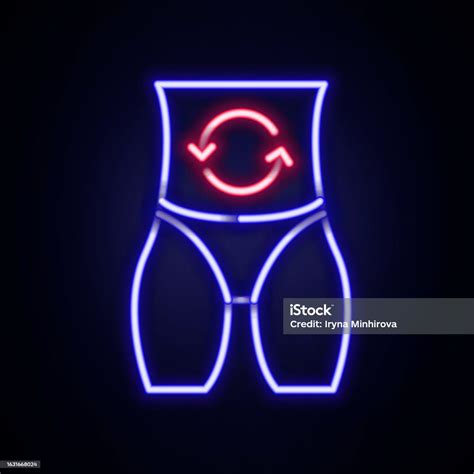 빛나는 네온 라인 인간 유기체 아이콘의 신진대사는 벽돌 벽 배경에 고립되어 있다 소화 대사 시스템 및 호르몬 개념 다채로운 개요 개념입니다 벡터 개념에 대한 스톡 벡터 아트