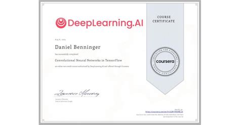daniel benninger on linkedin completion certificate for convolutional