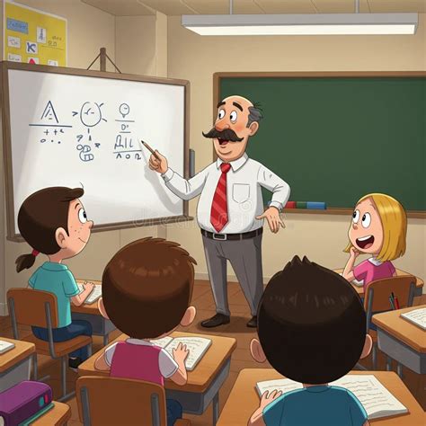 Cartoon Students In Class