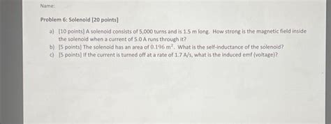 Problem Solenoid Points A Points A Chegg
