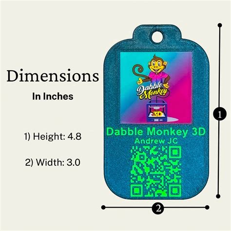 3d Printed Qr Code Badge Customizable Personalized Eco Friendly Name