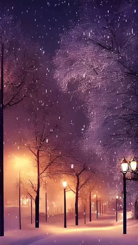 夜晚的雪 风景手机动态壁纸 风景手机壁纸下载 元气壁纸