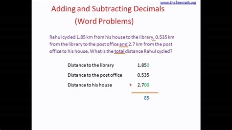 Adding Subtracting Decimals Word Problems Worksheets Library