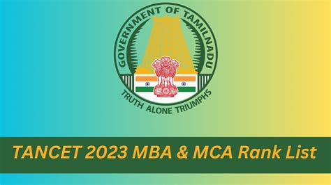 Tancet 2023 Rank List Released For Mba And Mca Courses Heres Direct