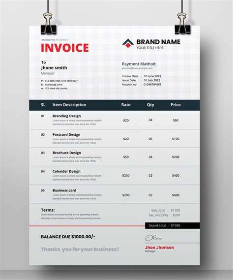 Best Illustrator Invoice Templates Designercandies