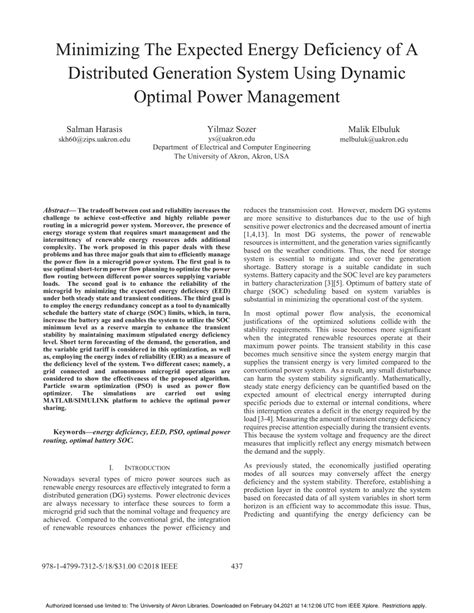 pdf minimizing the expected energy deficiency of a distributed