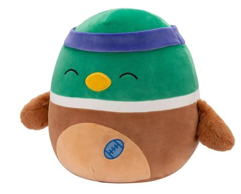 Squishmallows Avery 12 Mallard Duck Plush With Sweatband And Rugby Ball