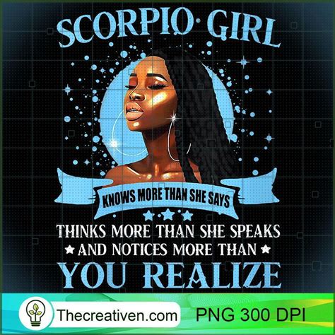Womens Scorpio Queen Zodiac Costume Black Women PNG Afro Women PNG