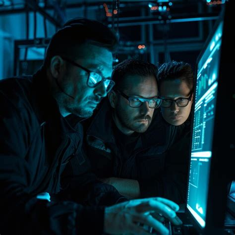 A Cybersecurity Team Monitoring For Threats And Vulnerabilities