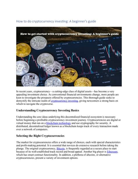Cryptocurrency Guide Guide for Beginners | PDF | Stocks and Bonds ...