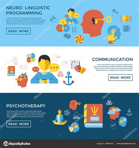 Digital Vector Neuro Linguistic Programming Icon Set Infogprahics Stock