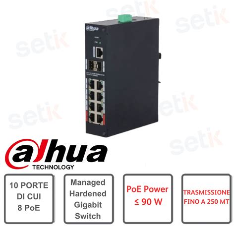 Hs4210 8gt 90 10 Port Hardened Poe 8 2 Sfp Dahua Network Switch