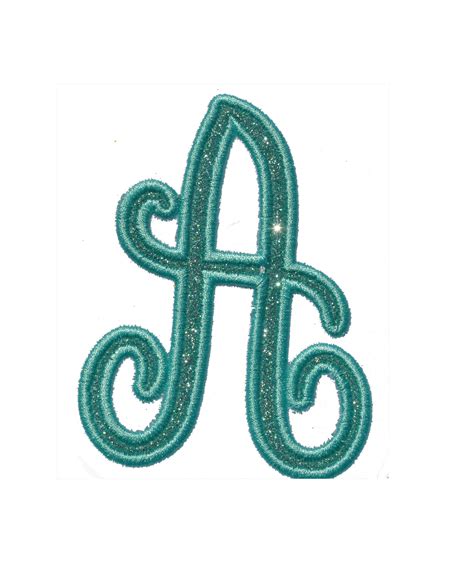Script Posh Monogram Formal Sparkle Letter Patch Iron On Or Etsy