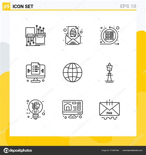 Universal Outline Signs Symbols Web Development Message Server Scrum Editable Stock Vector Image
