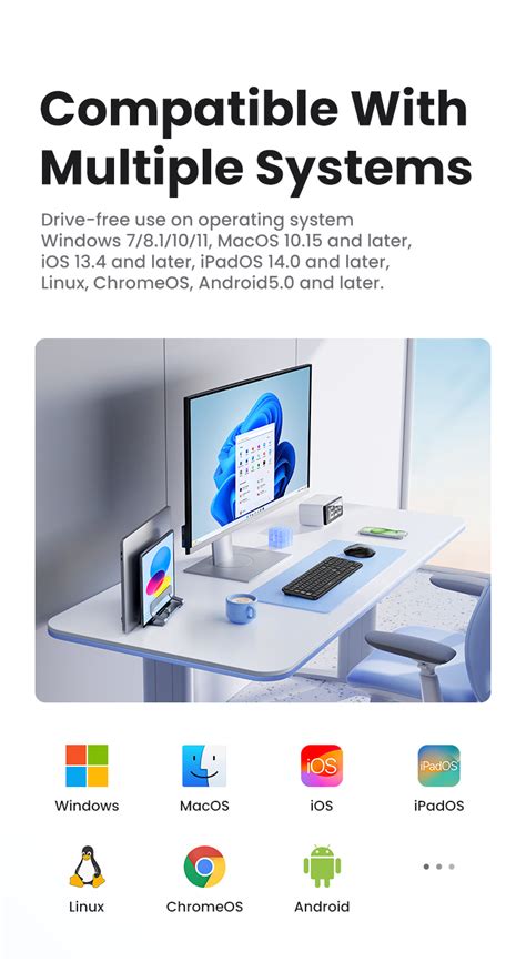 Ugreen Keyboard Wireless Bluetooth Ghz English Keycaps For Laptop Macbook Ipad Pc Tablet