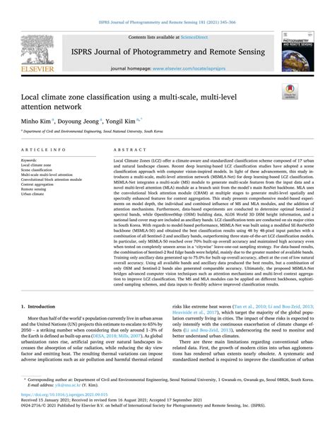 Pdf Local Climate Zone Classification Using A Multi Scale Multi Level Attention Network