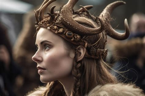 Premium Ai Image Chieftain39s Daughter With Intricately Braided Hair