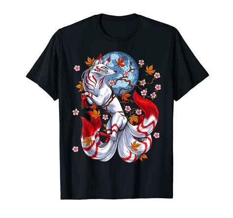 Buy Kitsune Foxs Japanese Nine Tailed Foxs Cherrys Blossom T Shirt