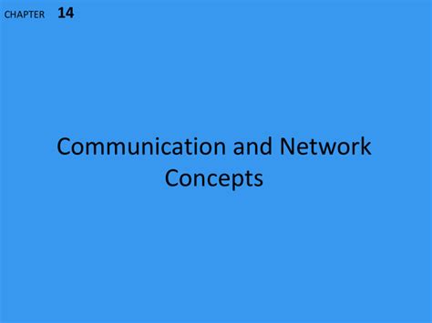 Communication And Network Concepts