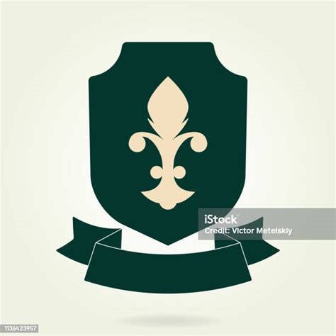 블 레이 존과 리본으로 방패 기호 전 령 왕실 디자인 요소입니다 벡터 일러스트입니다 경호에 대한 스톡 벡터 아트 및 기타 이미지 경호 과거 국왕 Istock