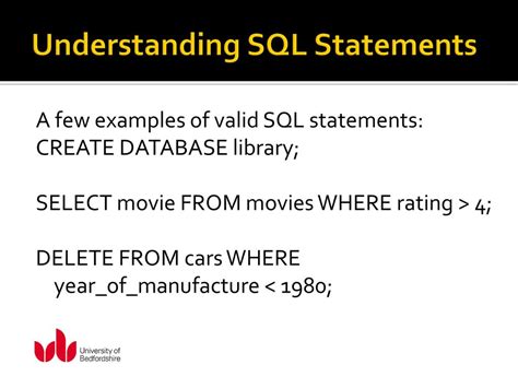 Understanding SQL Statements - ppt download