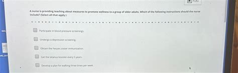 Solved Flaga Nurse Is Providing Teaching About Measures To