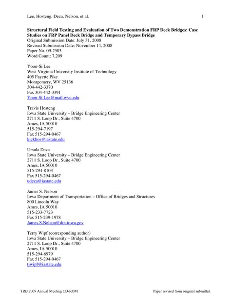 Pdf Structural Field Testing And Evaluation Of Two Demonstration Frp