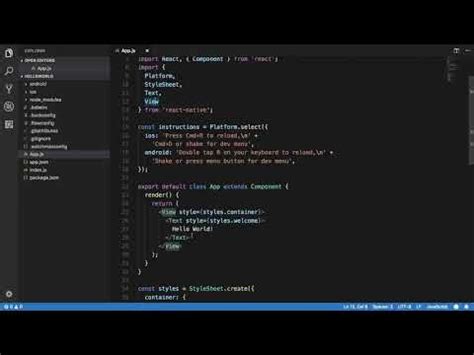 React Native Tutorial 5 Hello World Explained YouTube