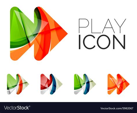 Set Of Abstract Next Play Arrow Icon Business Vector Image