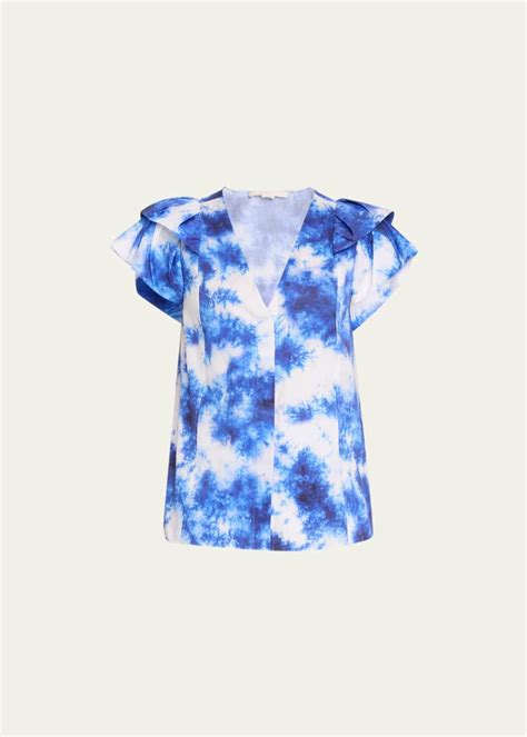 Jason Wu Collection Layered Sleeve Dyed Cotton Shirt Bergdorf Goodman