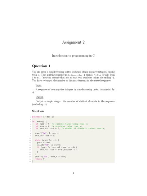 C Programming Assignment Solutions Pdf Sequence Mathematics