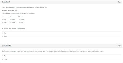 Solved Pts Question Three Processes Share Three Mutex Chegg
